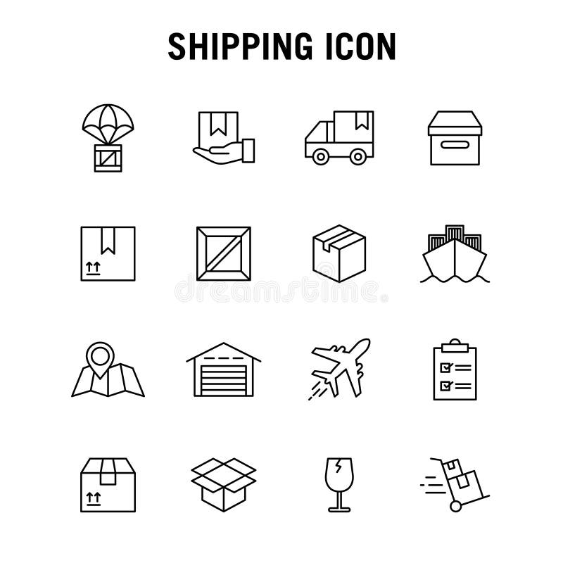 Set of Line Icons for Freight Forwarding Services. Stock Vector ...