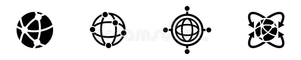 Set of Worldwide Global Technology Vector Icons. Global Internet Technology. Worldwide Coverage ...