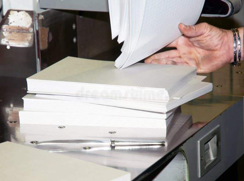 Print Shop - Finishing Line Stock Image - Image of paperback, flyers ...