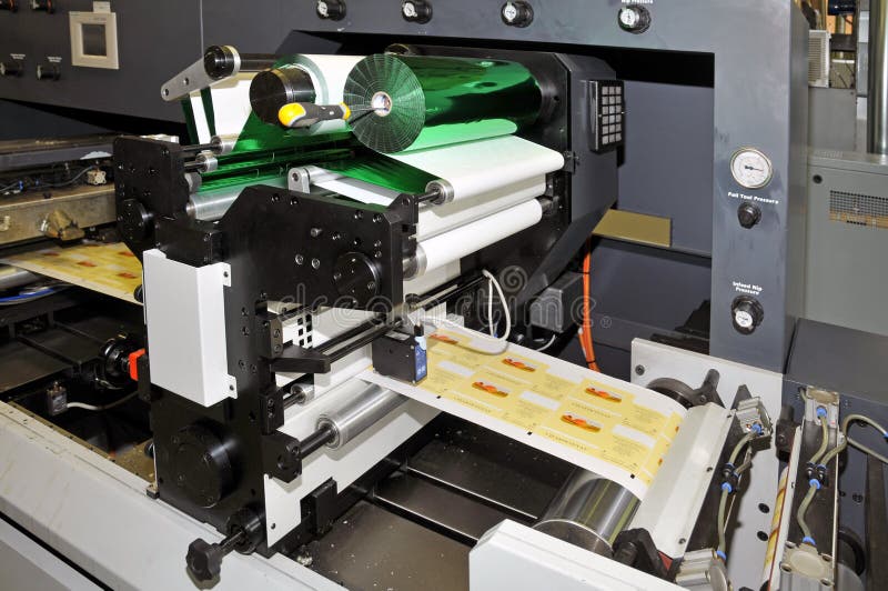 Print Shop: UV Flexo Press Printing Stock Image - Image of production ...