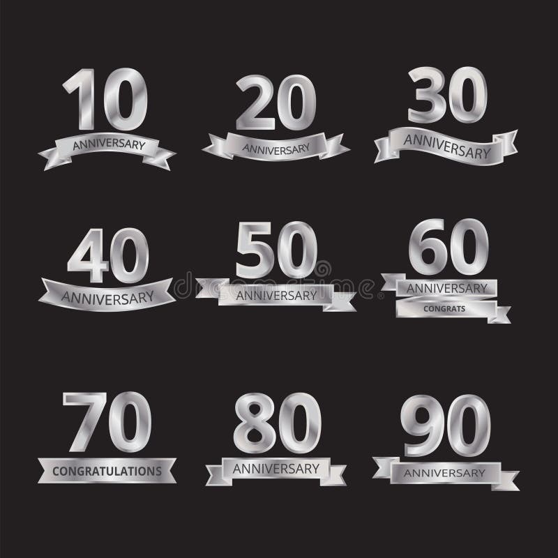 Silver Metallic and Effect Designs for Logo, Poster, Invitation. Vector ...