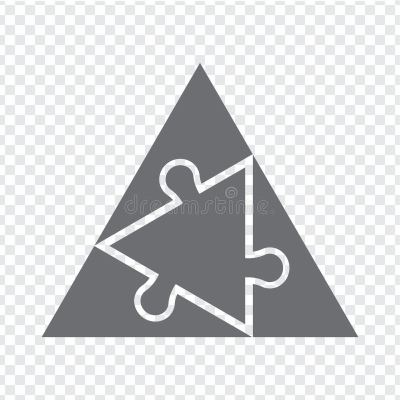 Simple Icon Triangle Puzzle in Gray. Simple Icon Puzzle of the Three ...