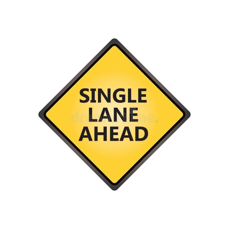 Single Lane Sign. Vector Illustration Decorative Design Stock Vector ...