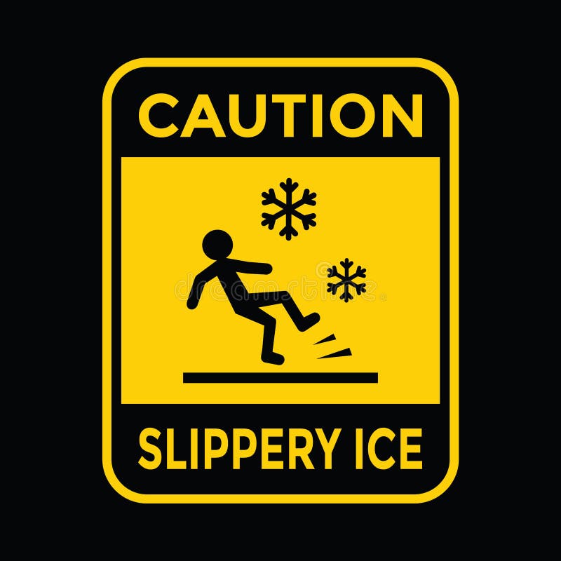 Slippery ice sign stock vector. Illustration of warning - 264439528