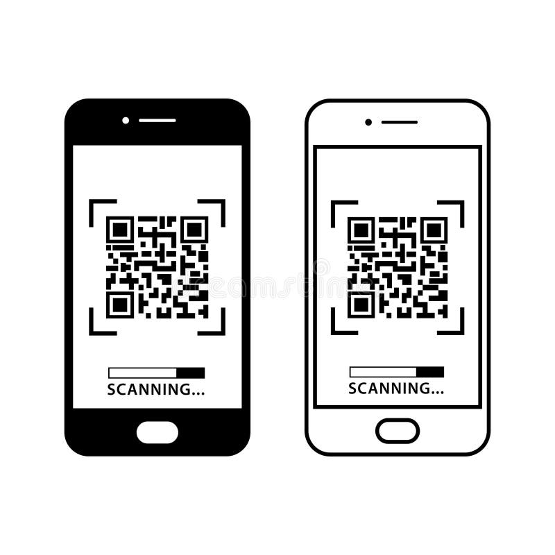 Smartphone Scan Qr Code Icon Vector. Scanning Qr Code Stock ...