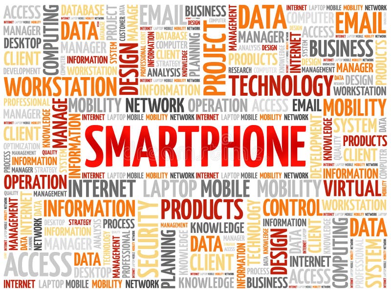Smartphone word cloud stock illustration. Illustration of portable ...