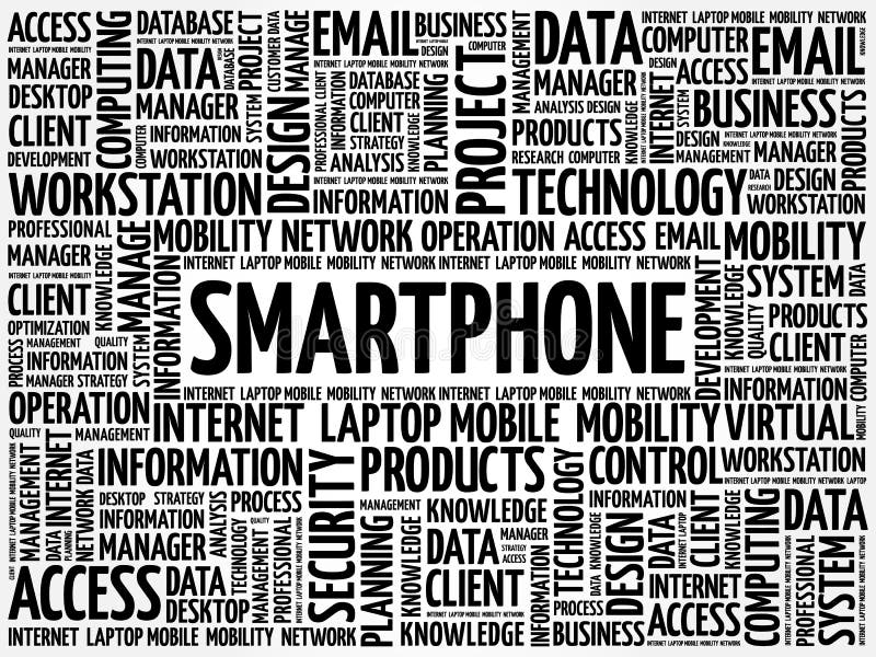 Smartphone word cloud stock illustration. Illustration of portable ...