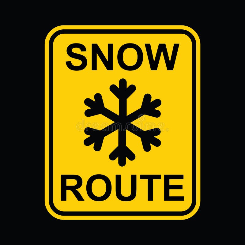 Snow Route Yellow Warning Sign Stock Vector - Illustration of icon ...