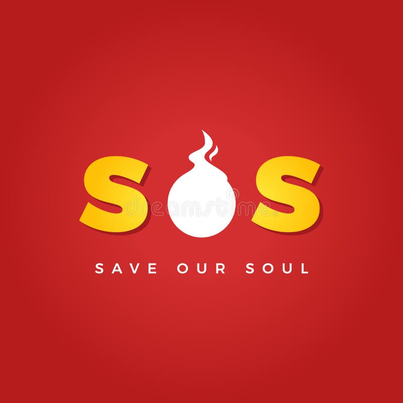 SOS - Save Our Soul. Isolated Vector Illustration. Stock Illustration ...
