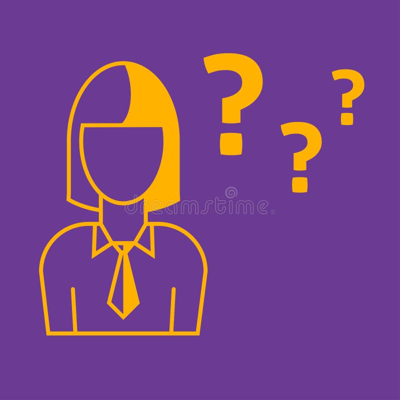 A Square Image with the Vector Outline Business Avatar of a Woman with ...