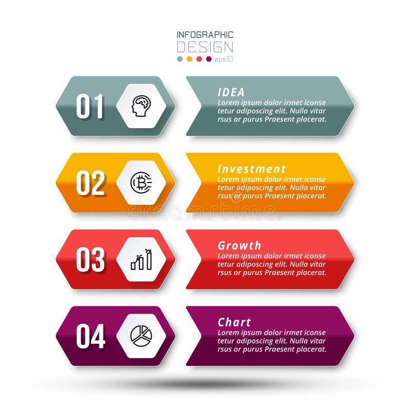 4 Step Process Work Flow Infographic Template Stock Vector ...
