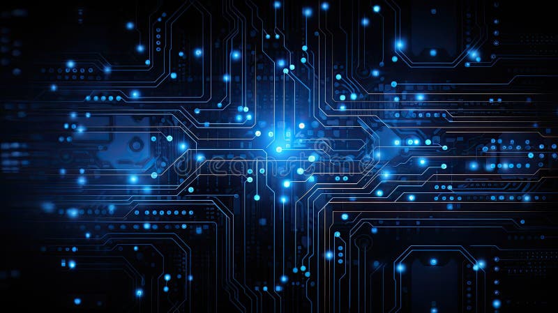 Print tech background blue stock illustration. Illustration of nology ...