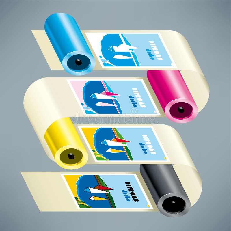 Print Technical Offset Process. Color Separations Stock Illustration ...