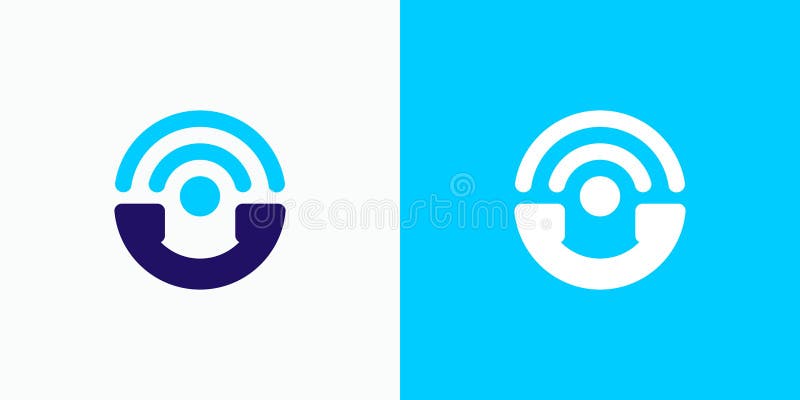 Telephone Receiver Vector Logo Design with Signal Waves Stock Vector ...