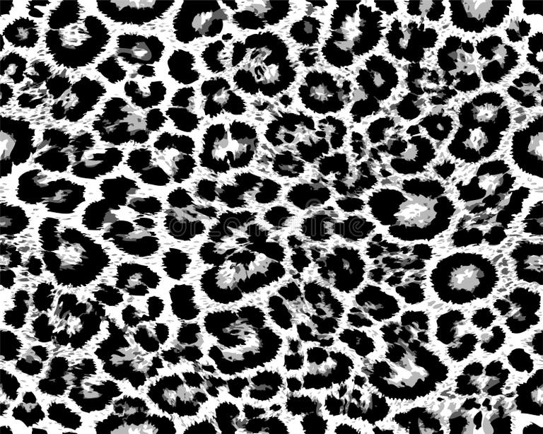 Print Texture Repeating Seamless Pattern Snow Leopard Jaguar Black and White Leopard. Stock ...
