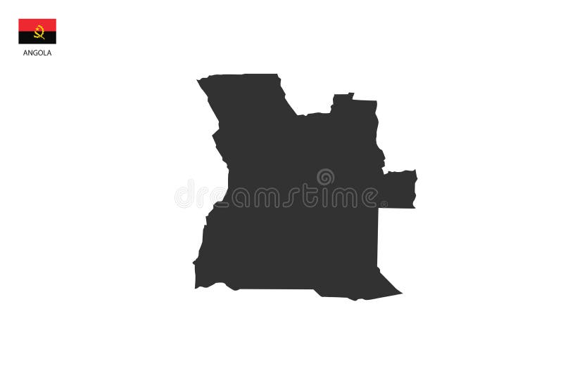 Angola Map of Black Contour Curves on White Background of Vector Stock ...