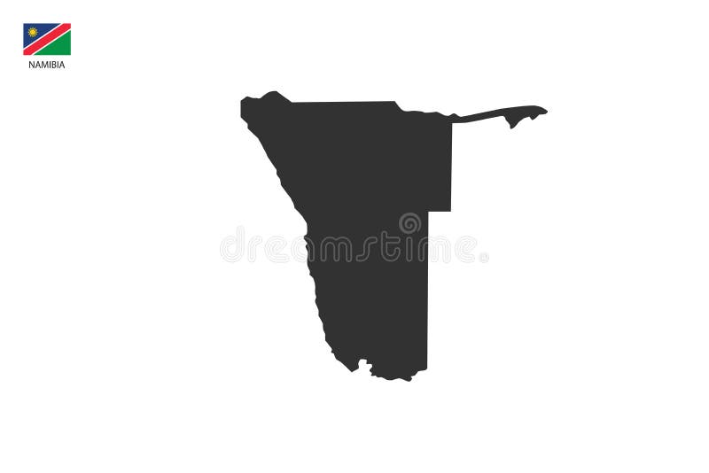 Namibia Map, Black and White Detailed Outline Regions of the Country ...