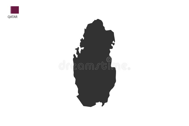 Qatar Map from Black Circles of Different Diameters or Spots, Blotches ...
