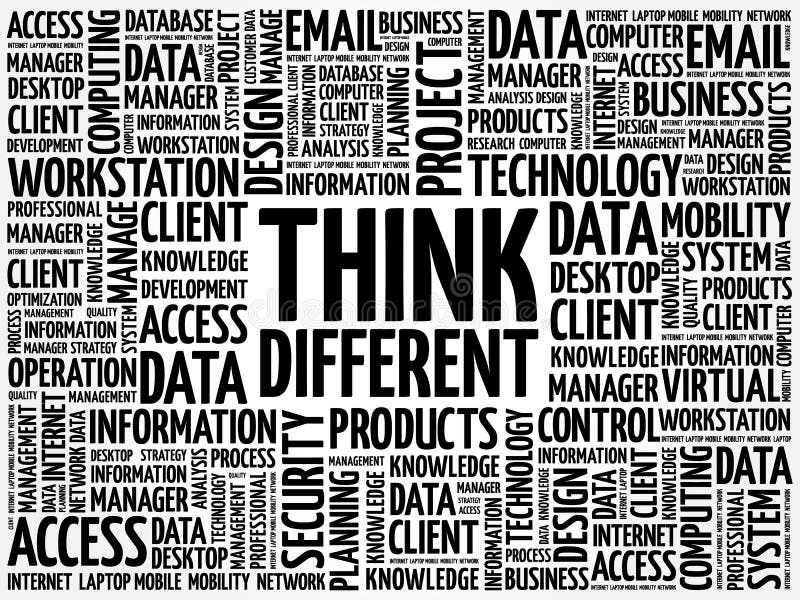 Think Different word cloud stock illustration. Illustration of skill ...
