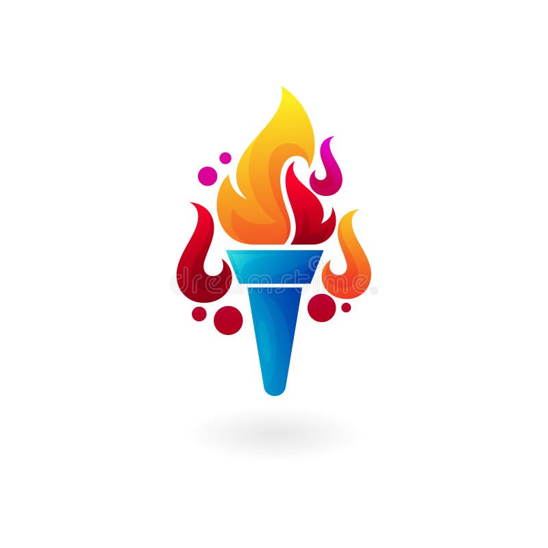 Torch Logo and 3d Colorful Design, Sport Icon Stock Vector ...