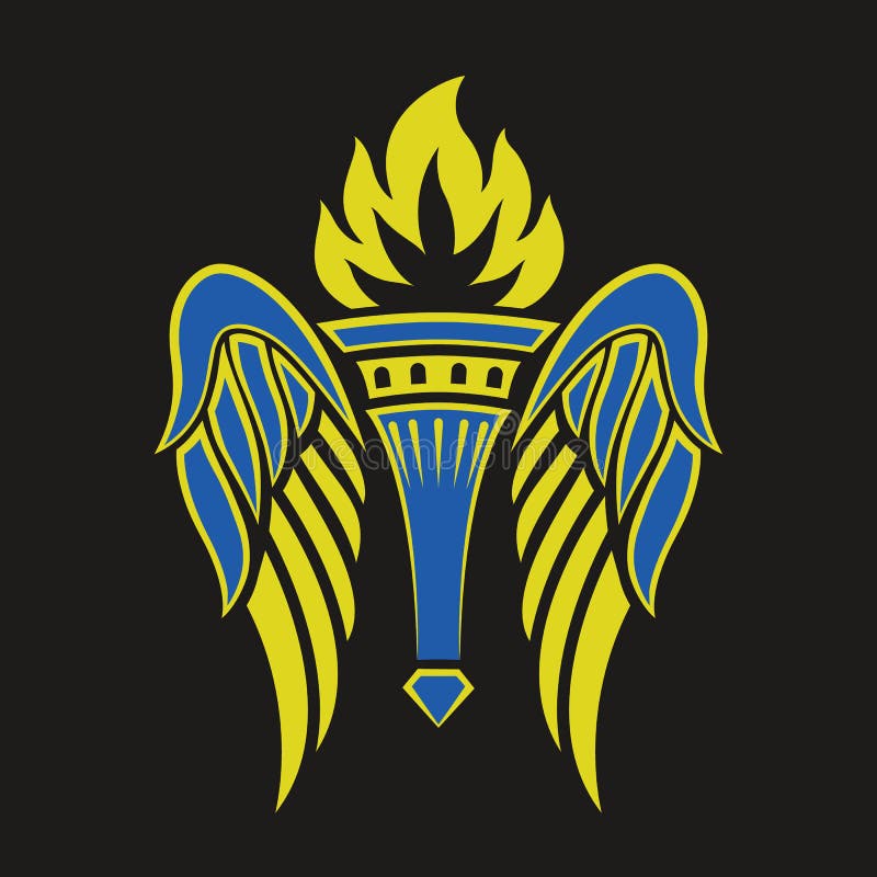 Torch with the Fire of Prometheus and a Laurel Branch with Parchment ...