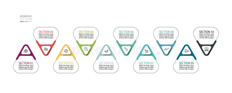 Triangle Modern Design by in Infographic Has 10 Sections Can Use ...