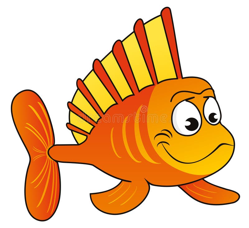 Exotic orange fish stock vector. Illustration of orange - 301676841