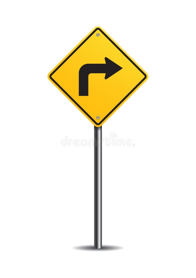Turn Right Sign. Vector Illustration Decorative Design Stock Vector ...