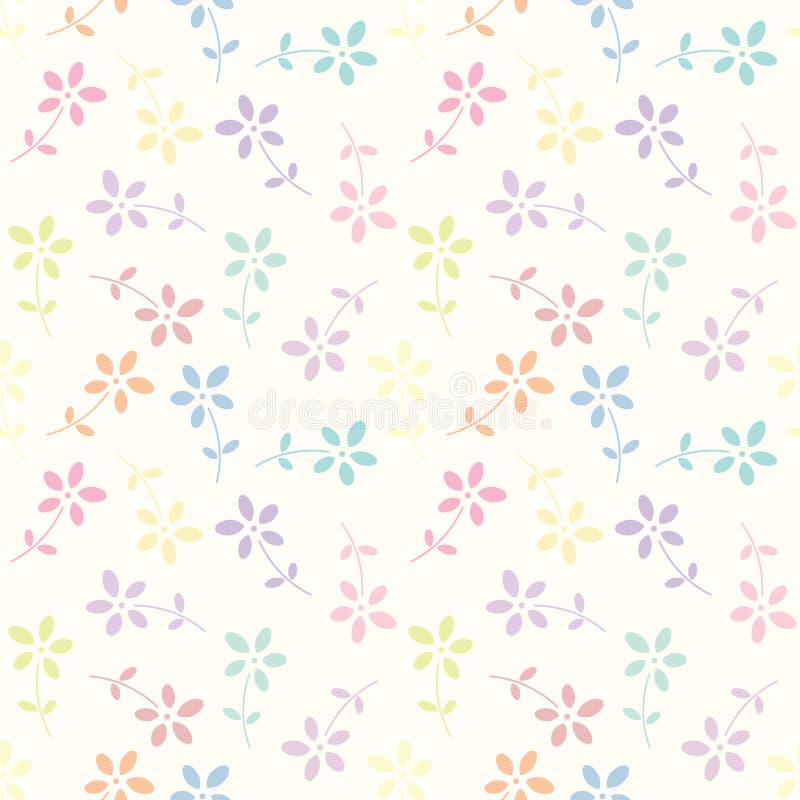 Simple Floral Repeat Pattern Colorful Pattern Stock Vector ...