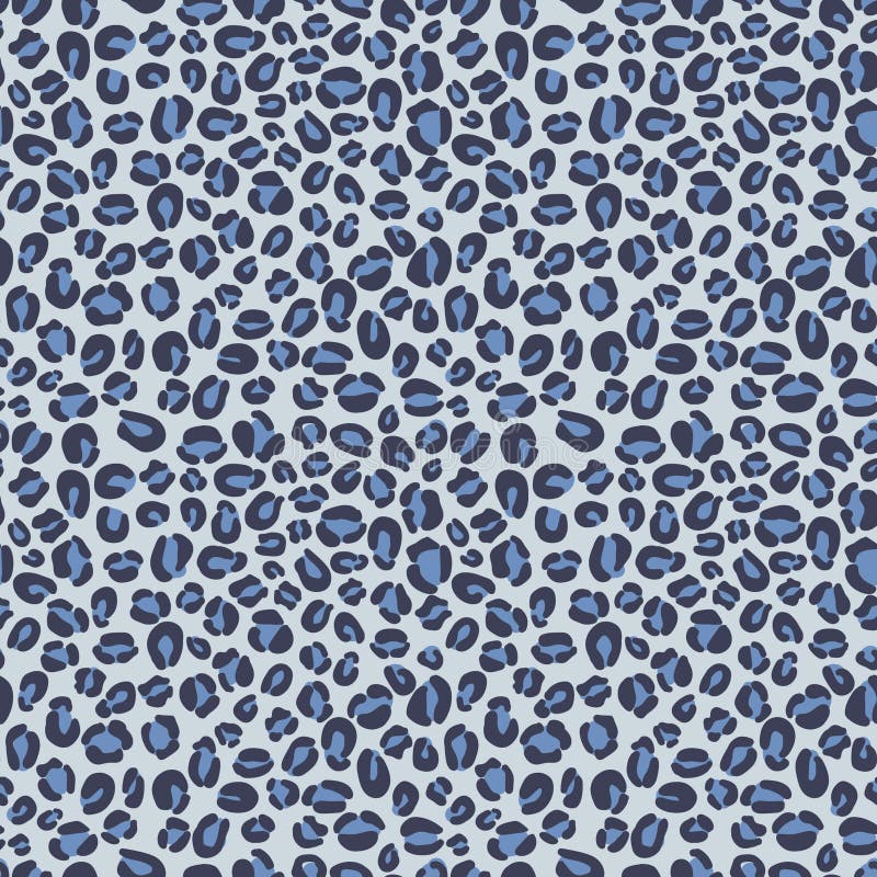 Blue Cheetah Print Repeat Pattern Design. Blue and Black Animal Print ...