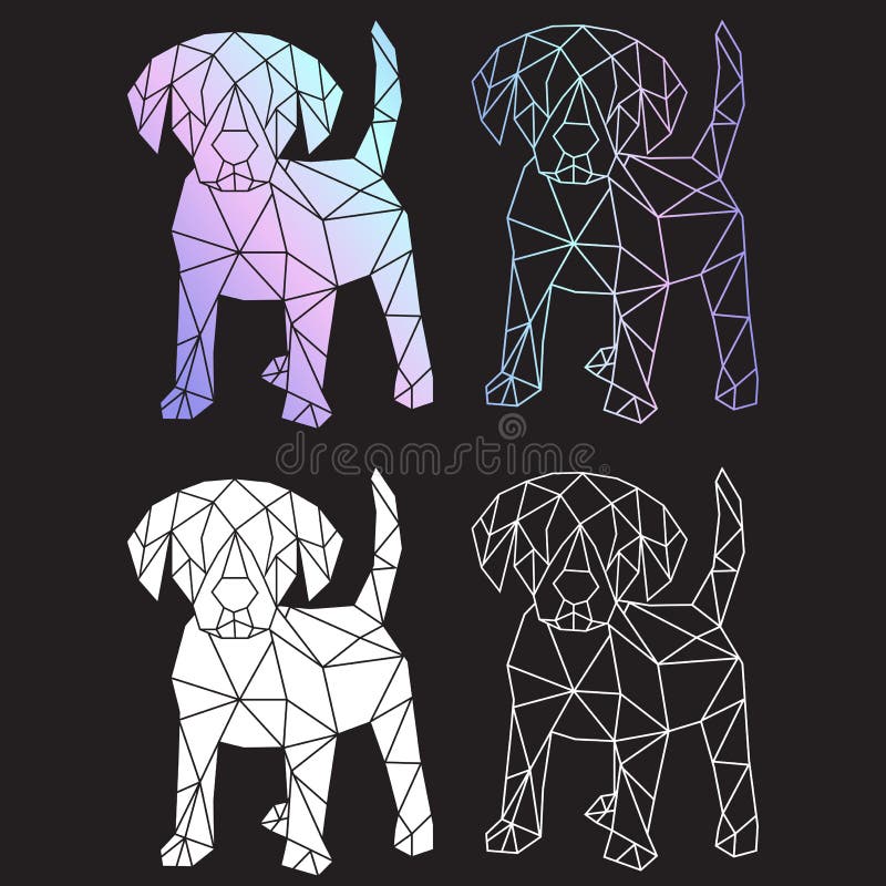 Print Vector Abstract Polygonal Geometric Paw PrintVector Abstract ...