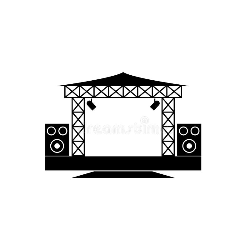 Outdoor Concert Stage Vector Icon Stock Illustration - Illustration of ...