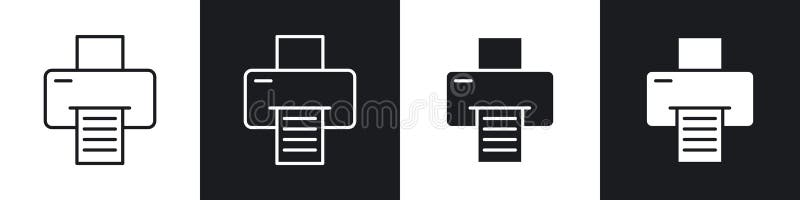 Print icon stock vector. Illustration of thin, website - 341326750