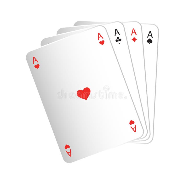 Print Vector Illustration Playing Cards Four Aces Isolate Stock Vector ...