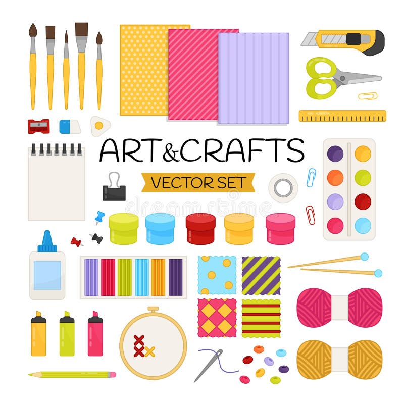 Vector set Art&crafts. stock vector. Illustration of hand - 145923224