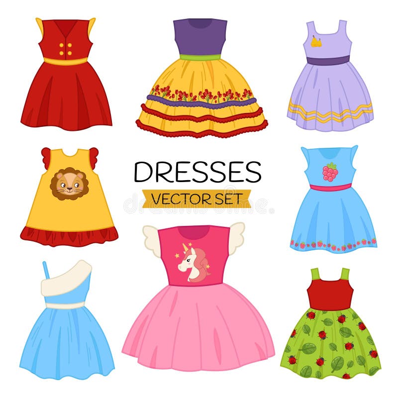 Set of dresses stock vector. Illustration of couture - 18217662