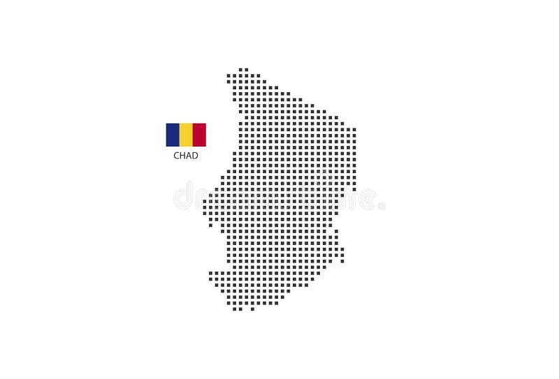 Vector Square Pixel Dotted Map of Chad Isolated on White Background ...