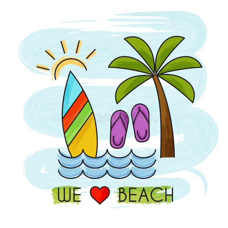 Love the Beach Tropical Summer Hawaiian Vacation D Stock Vector ...