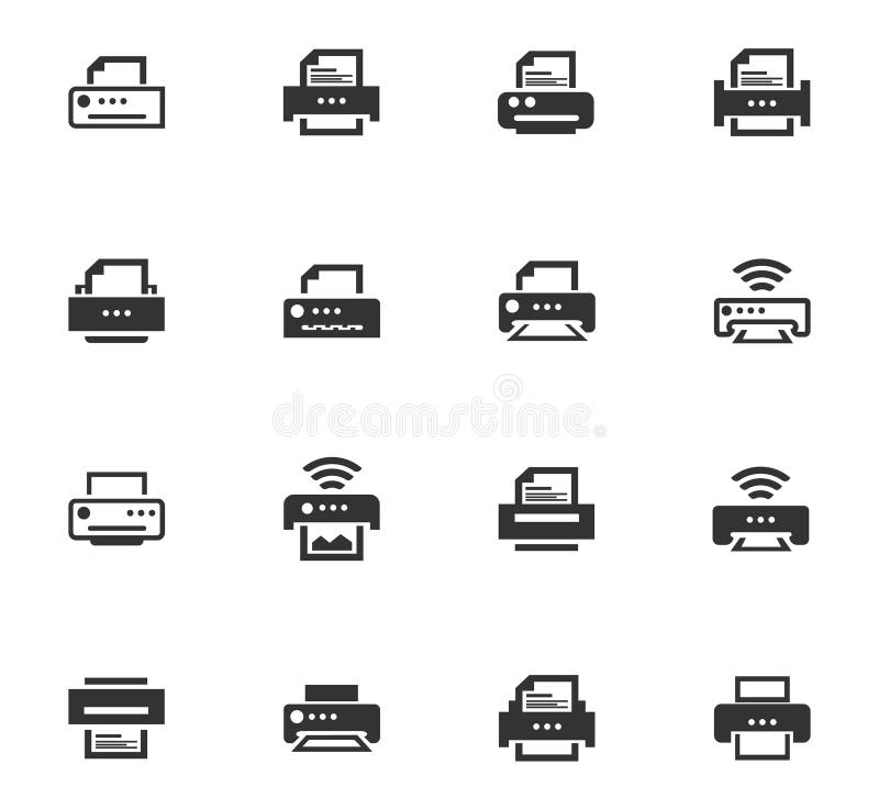 Print icons set stock vector. Illustration of inject - 141194397