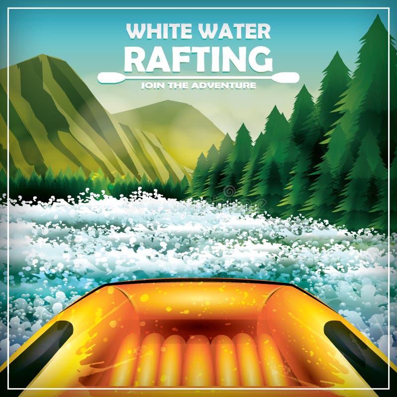 Whitewater Rafting Insignia Stock Vector - Illustration of rocks, river ...