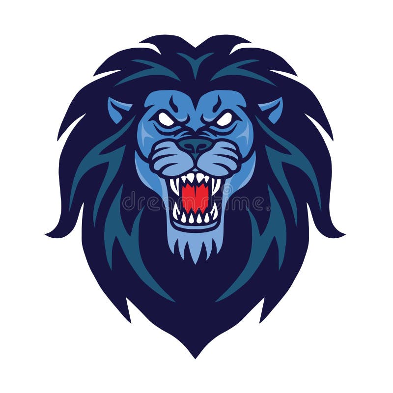 Wild Lion Head Roaring Logo Vector Template Icon Stock Vector ...