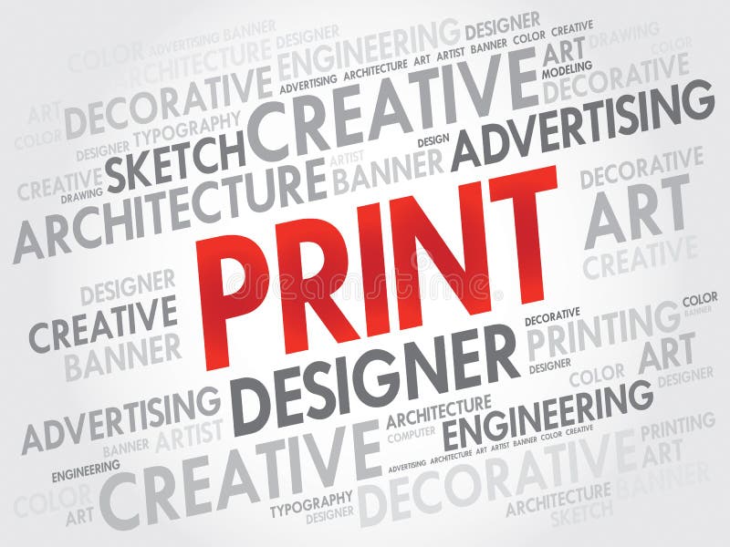 PRINT word cloud concept stock illustration. Illustration of pattern ...