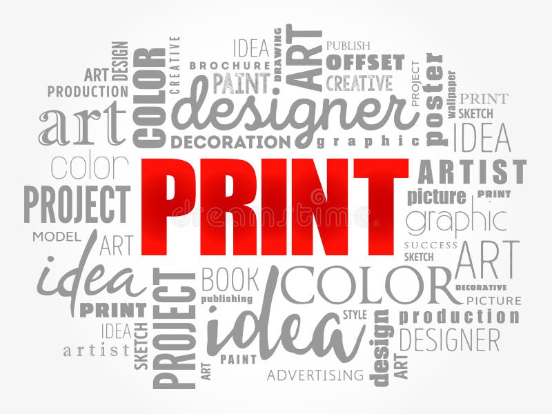 PRINT word cloud concept stock illustration. Illustration of pattern ...