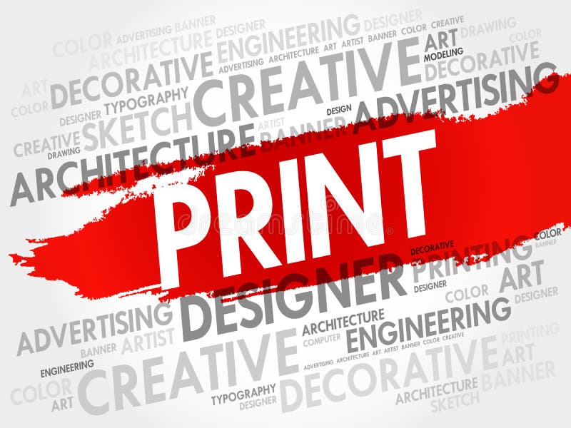 PRINT word cloud concept stock illustration. Illustration of pattern ...