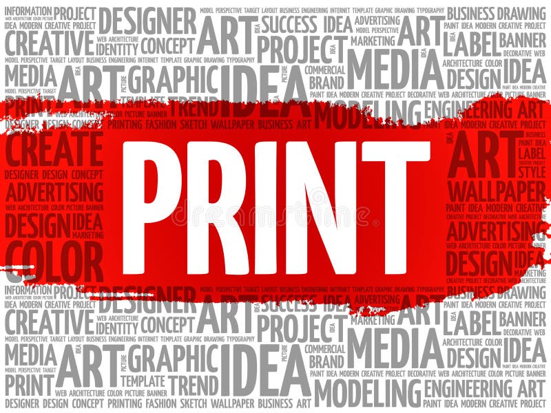 PRINT word cloud concept stock illustration. Illustration of pattern ...