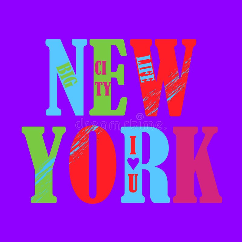 Print with the Words New York. Vector Illustration Stock Vector ...