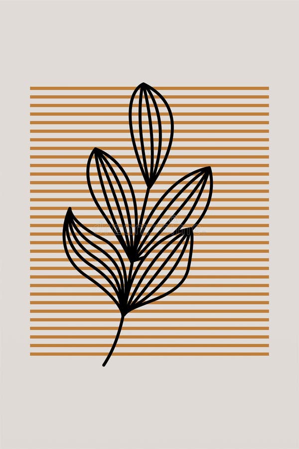 Printable Botanical Boho Shapes Wall Decor Stock Illustration ...