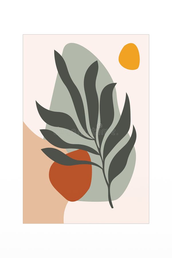 Printable Botanical Boho Shapes Wall Decor Stock Illustration ...