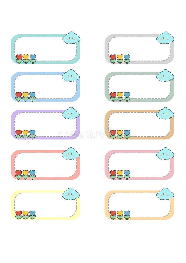 Printable Colorful Flower Sticker Labels Design Template Stock ...