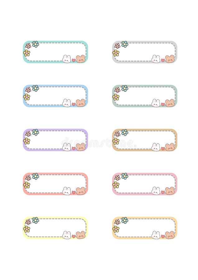 Printable Colorful Sticker Labels Design Template Stock Illustration ...